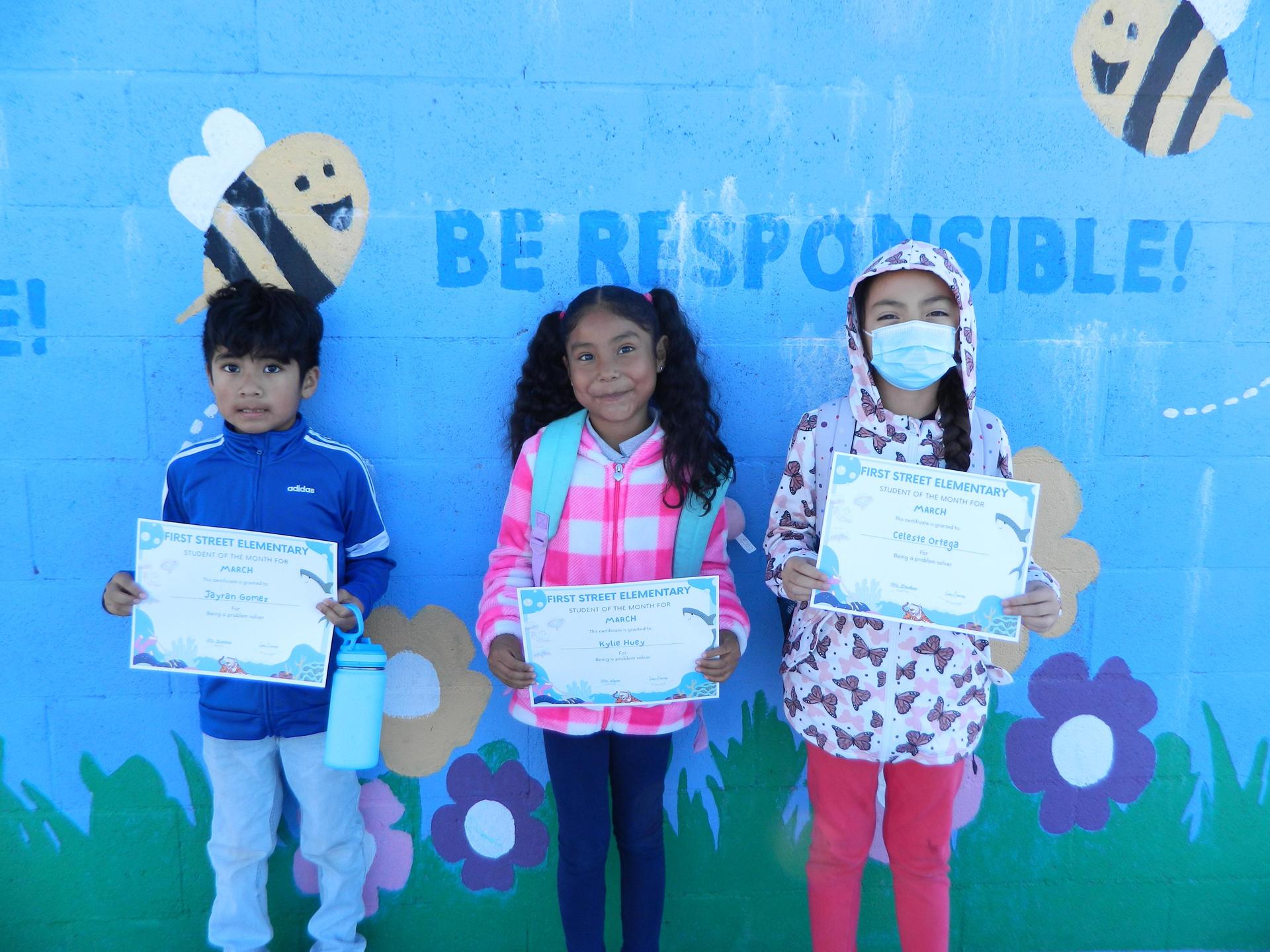 Students of the Month – SOTM – 1st Street Elementary