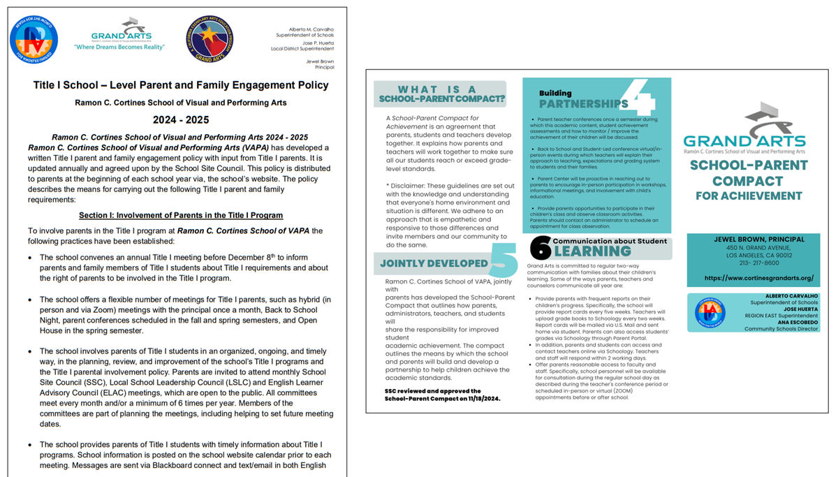 VAPA's Parent & Family Engagement Policy and School-Parent Compact ...