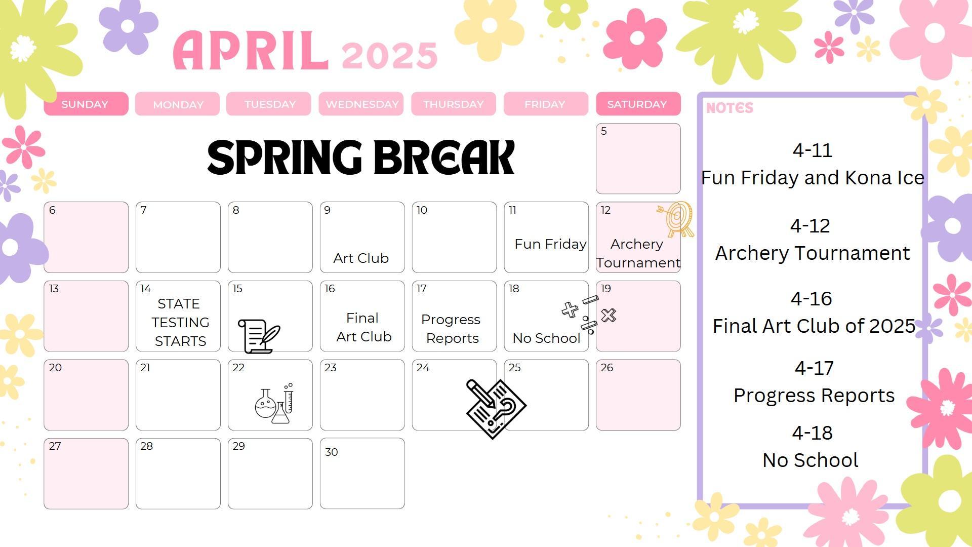 Calendar 2024-2025 – Art Club – Christiana Middle School