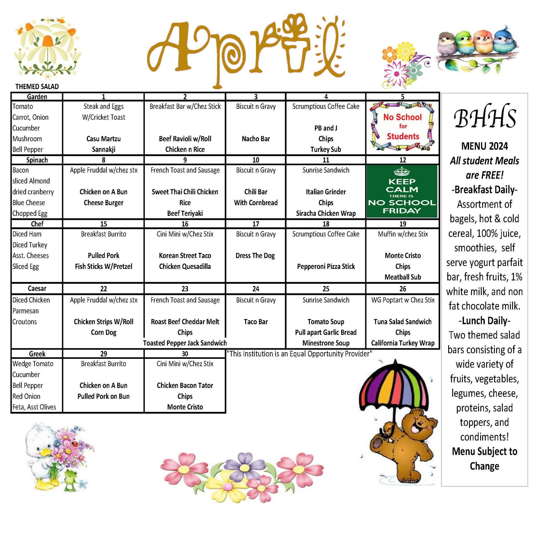 Daily Menus - Parent and Student Resources - Brookings-Harbor School ...