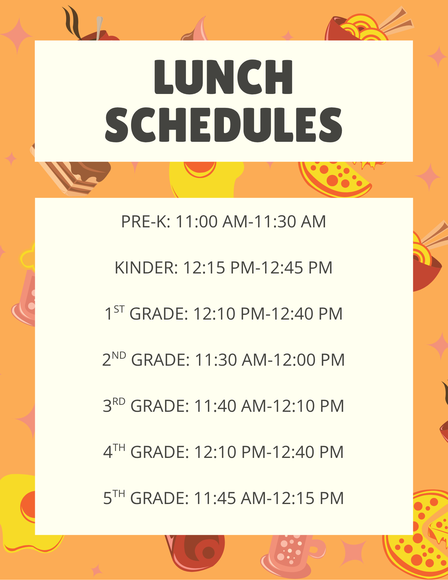 2025-2026 Bell & Lunch Schedule – Parents – Bertram Elementary
