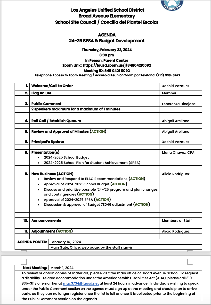 Parent Education – PARENTS – Broad Avenue Elementary