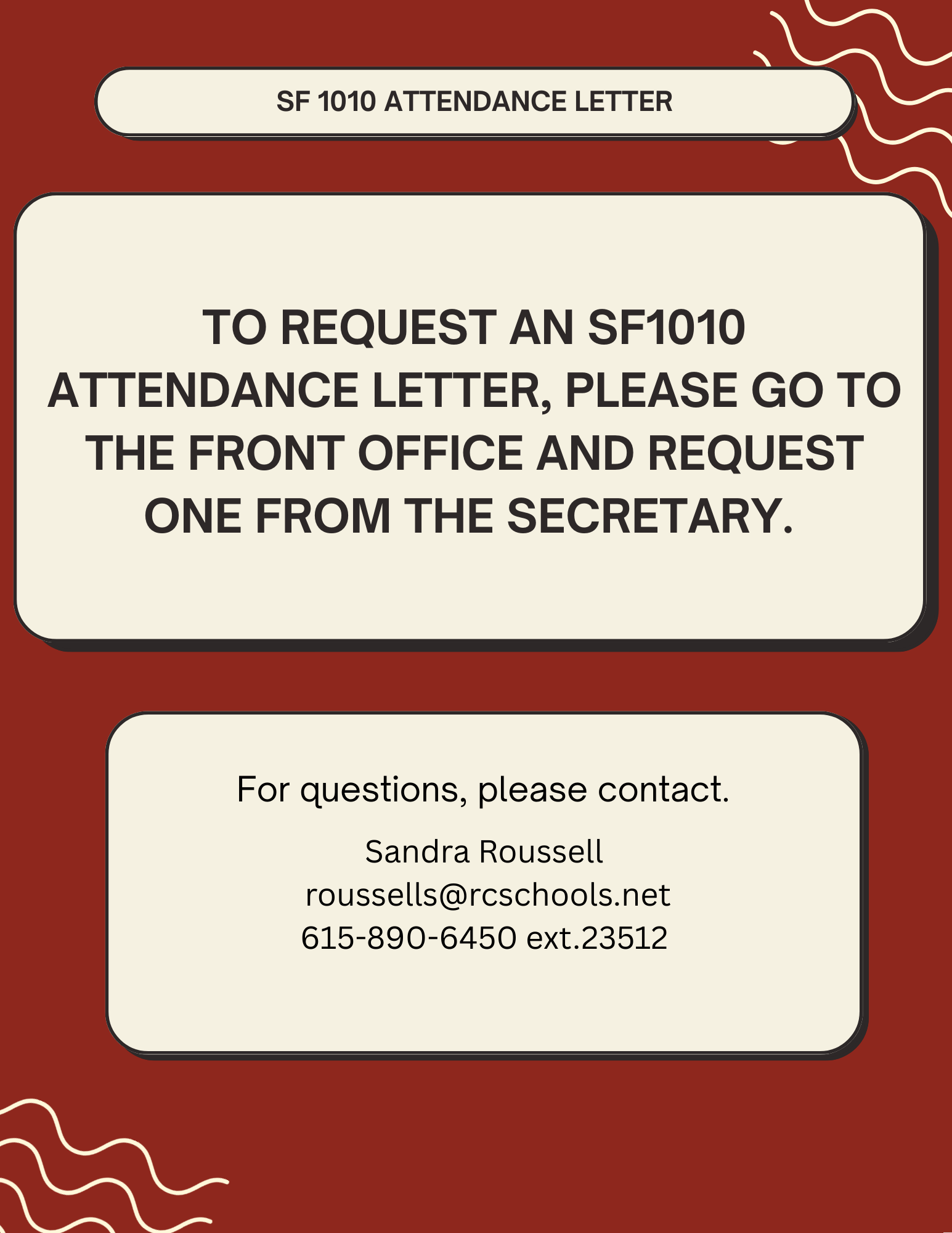 SF 1010 Attendance Letter – Parents – Riverdale High School