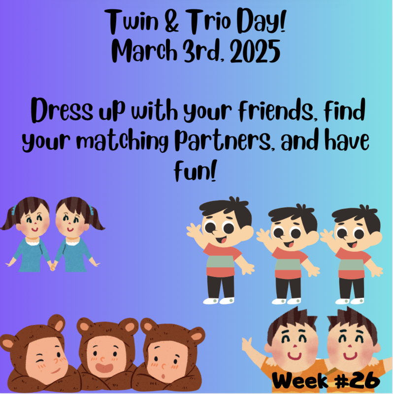 Monday, March 3rd is Twin & Trio Day! | Glenwood Elementary
