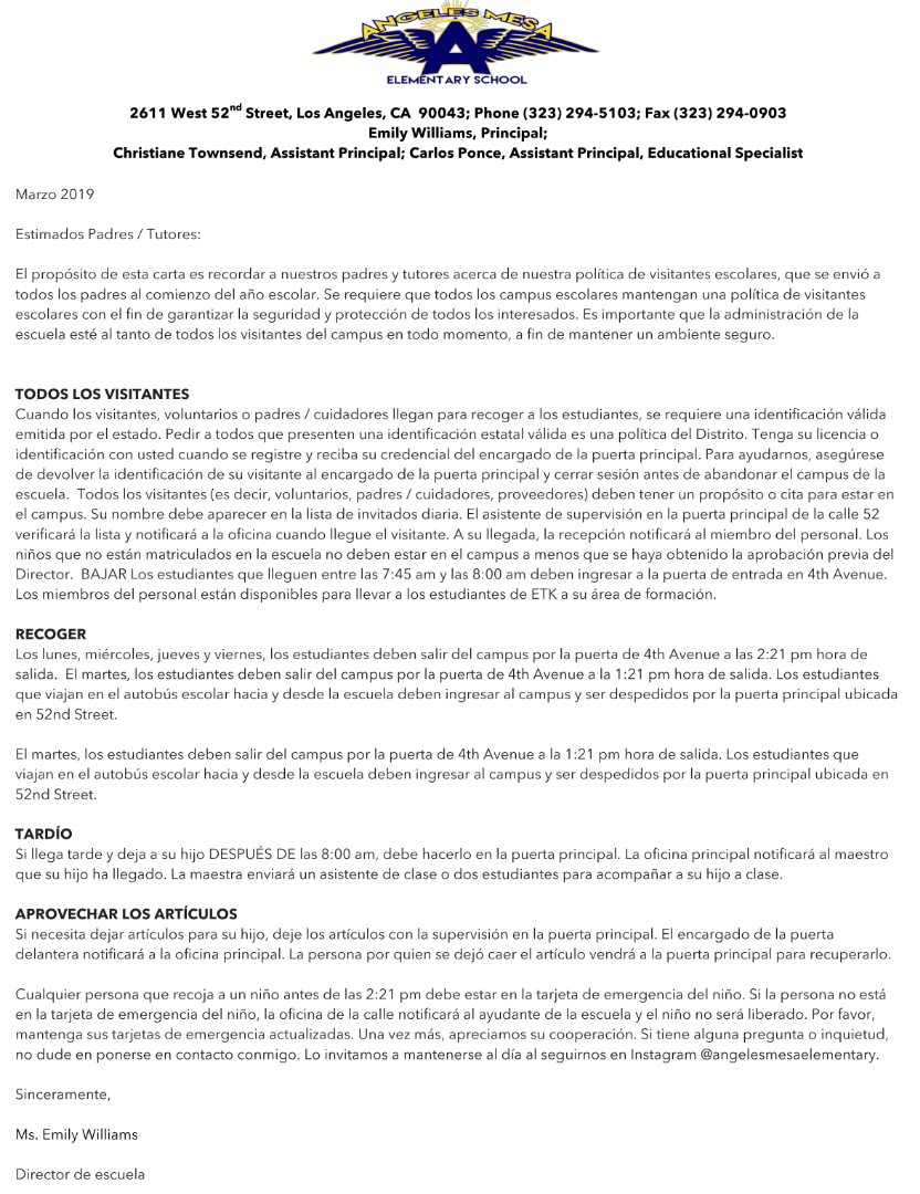 Resources – Parents & Caregivers – Angeles Mesa Elementary