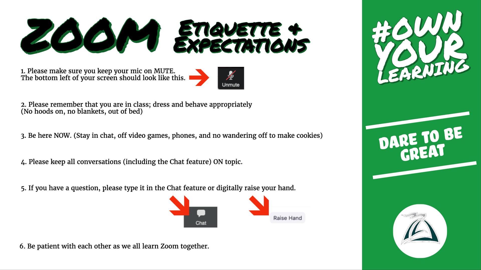 Class Schedules & Zoom Meeting Links – Zoom Etiquette & Expectations ...