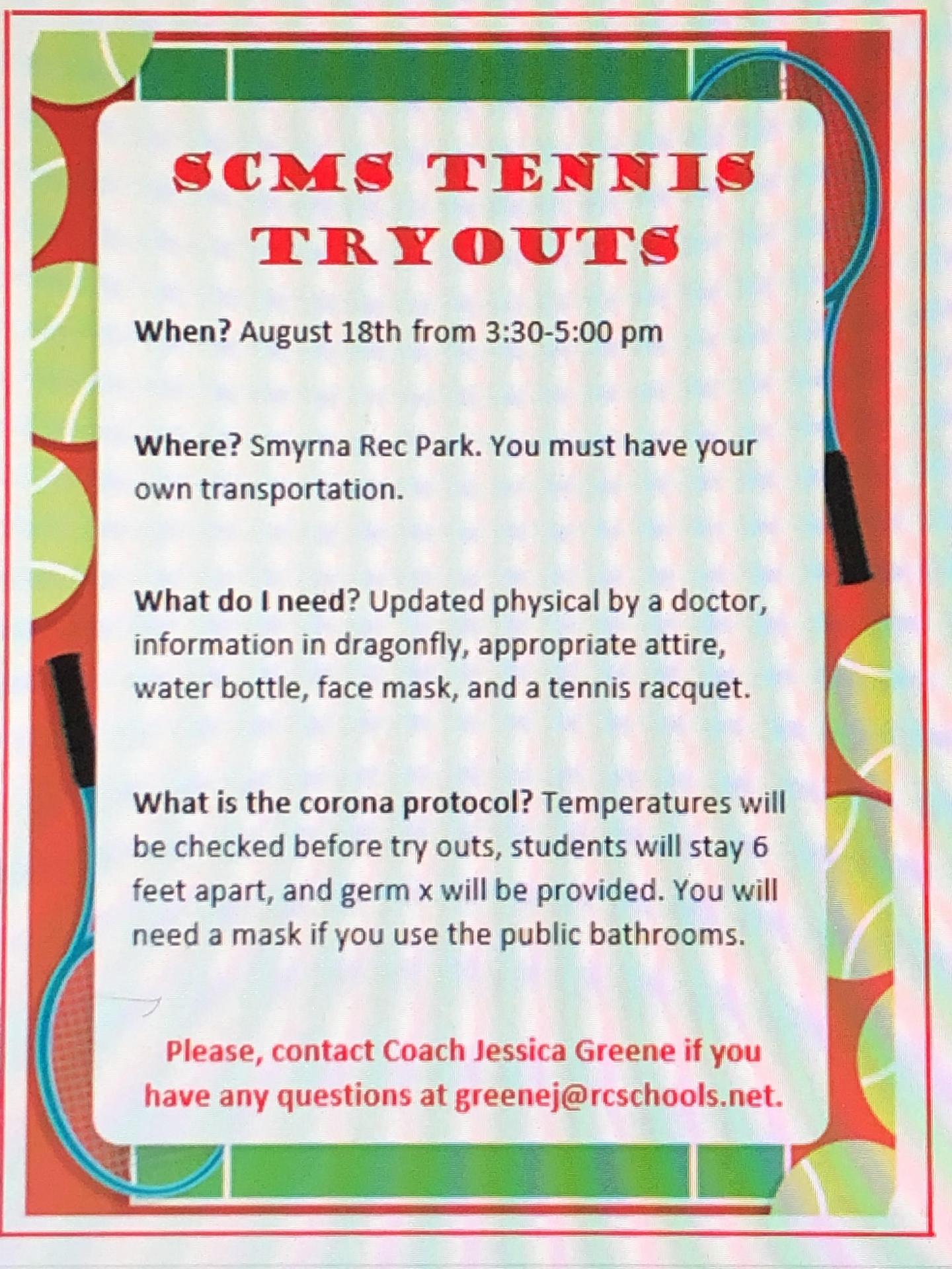 SCMS Tennis – Tennis – Stewarts Creek Middle School