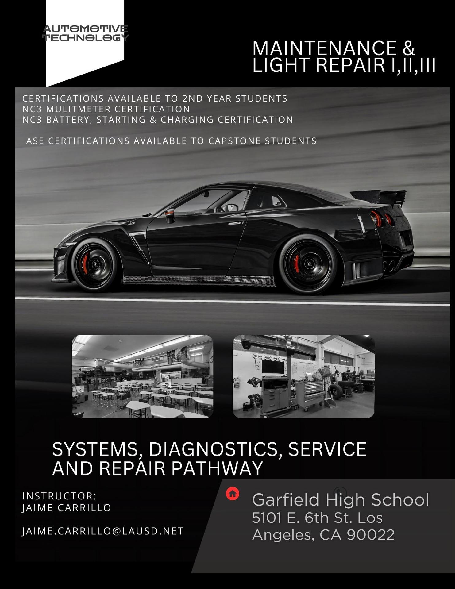 Auto Mechanics – Career Tech Ed – James A. Garfield Senior High School