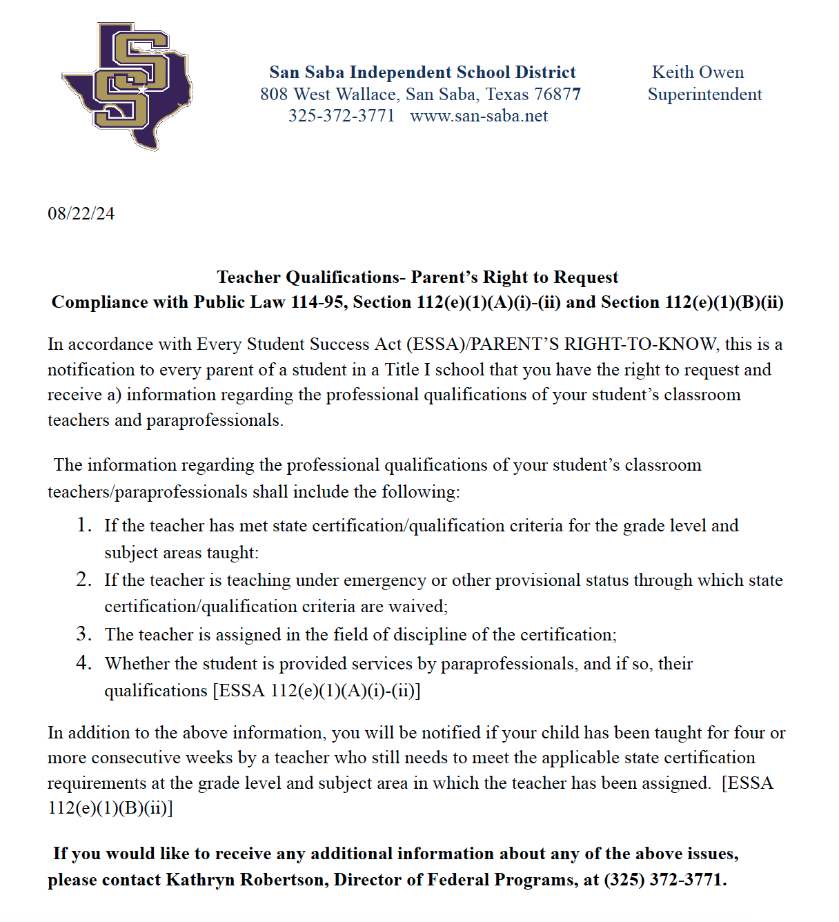 Every Student Succeeds Act (ESSA) – Federal and State Programs – San ...