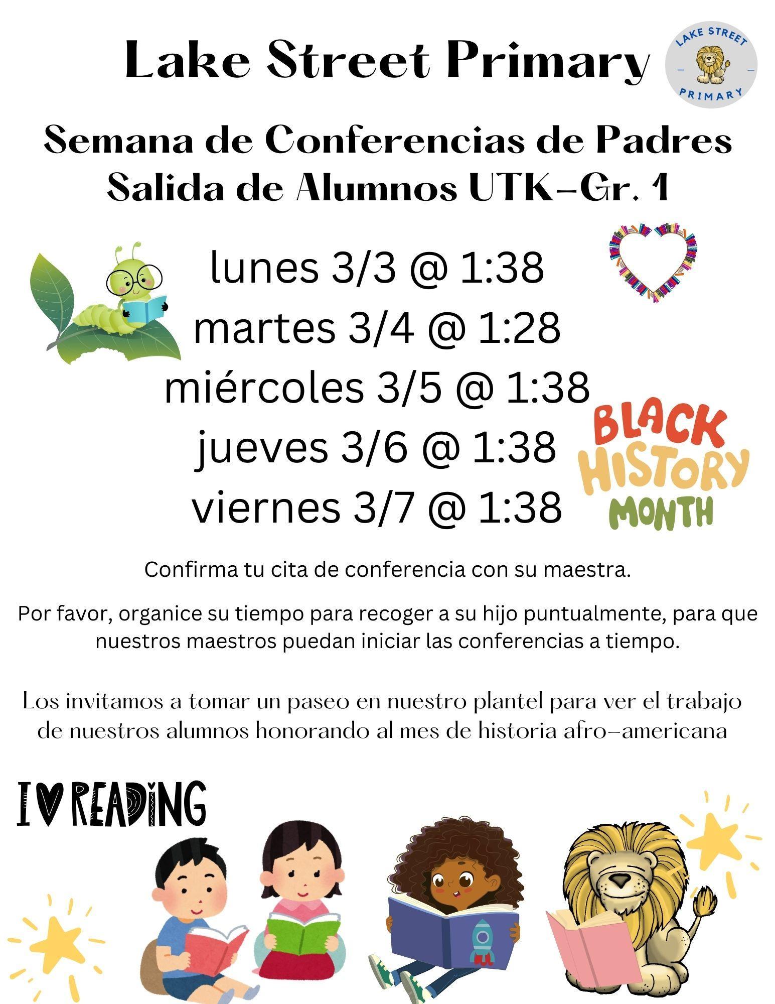 3/3-3/7: Parent Conference Week/Semana de conferencias para padres ...