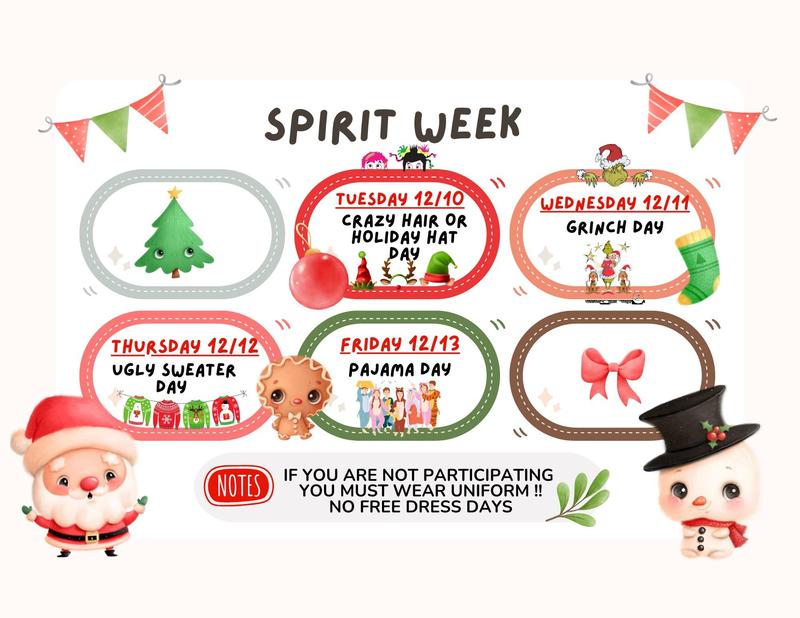 SPIRIT WEEK- 12/10 - 12/13 | University Pathways Public Service Academy