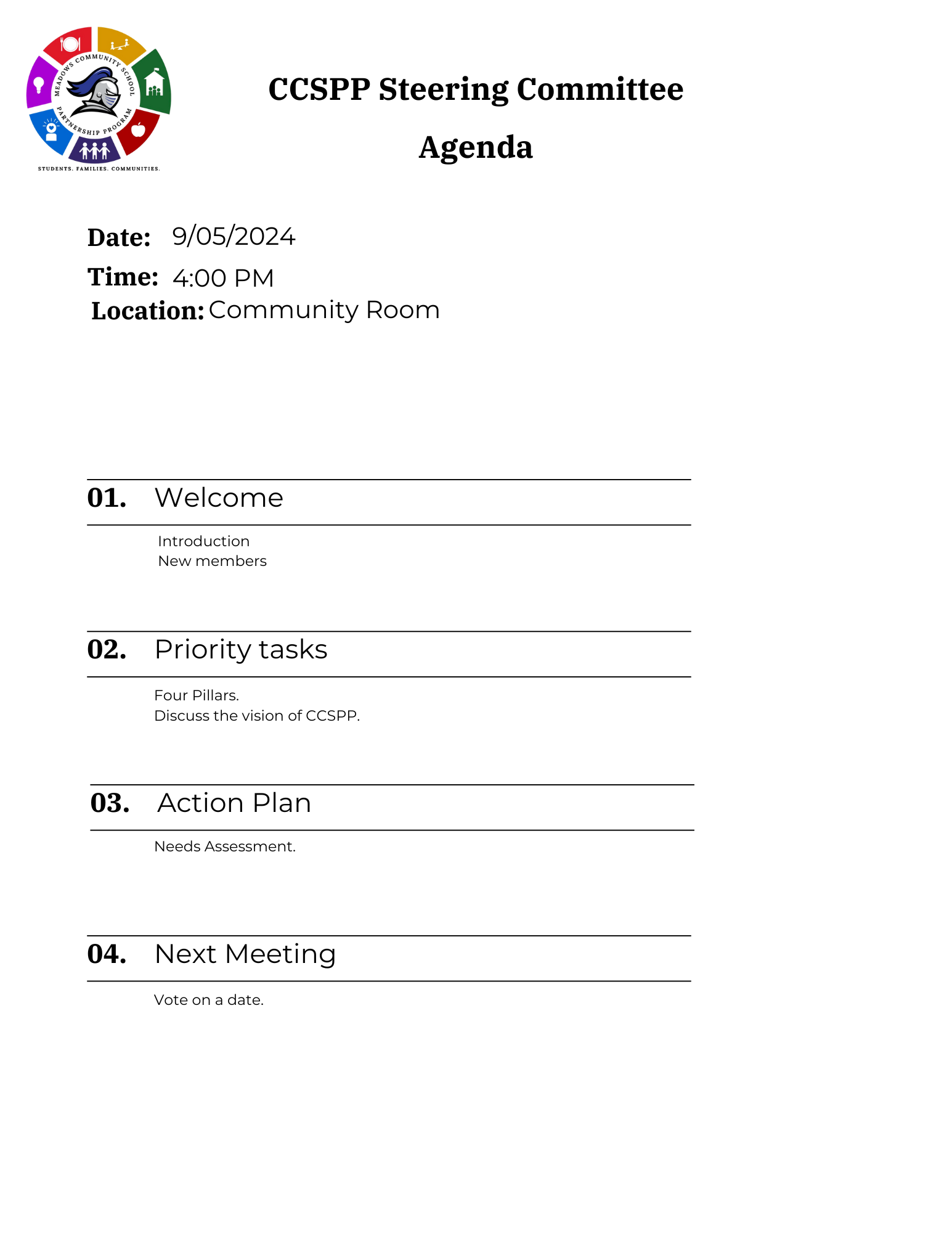 CCSPP – Documents – Meadows Union Elementary School District