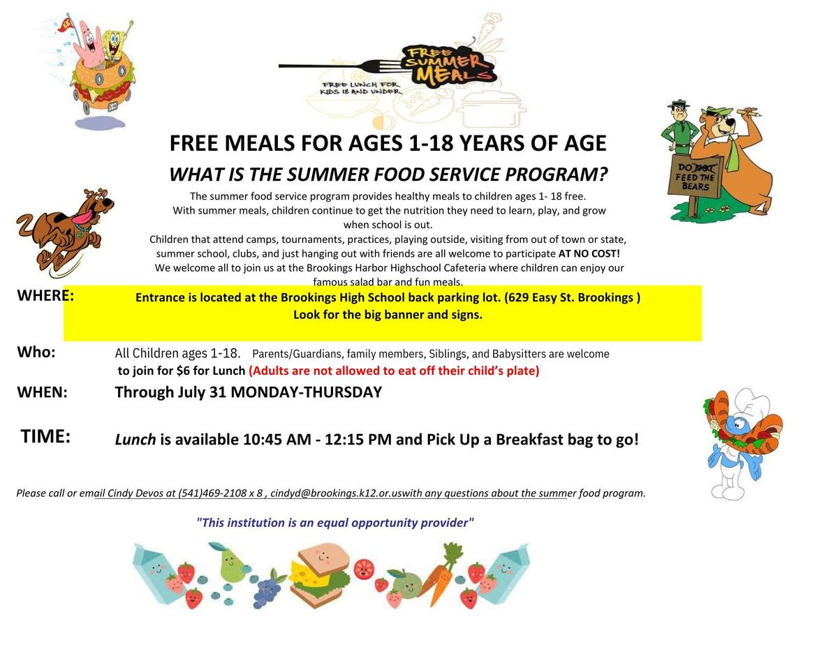Summer Food Program Information | Brookings-Harbor High School