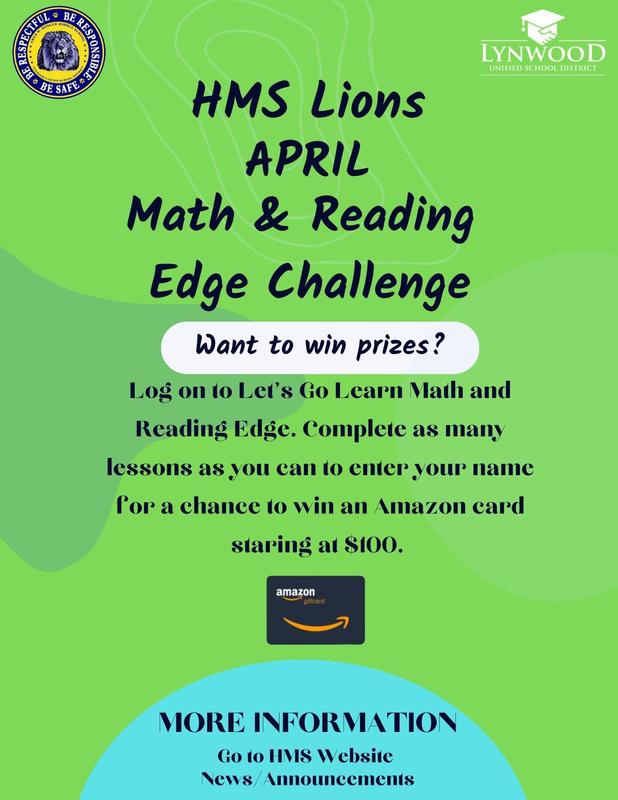 April Math Reading EDGE Challenge Fred W Hosler Middle School