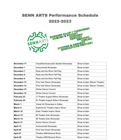 Senn Arts Event Calendar – Senn Arts – Senn High School