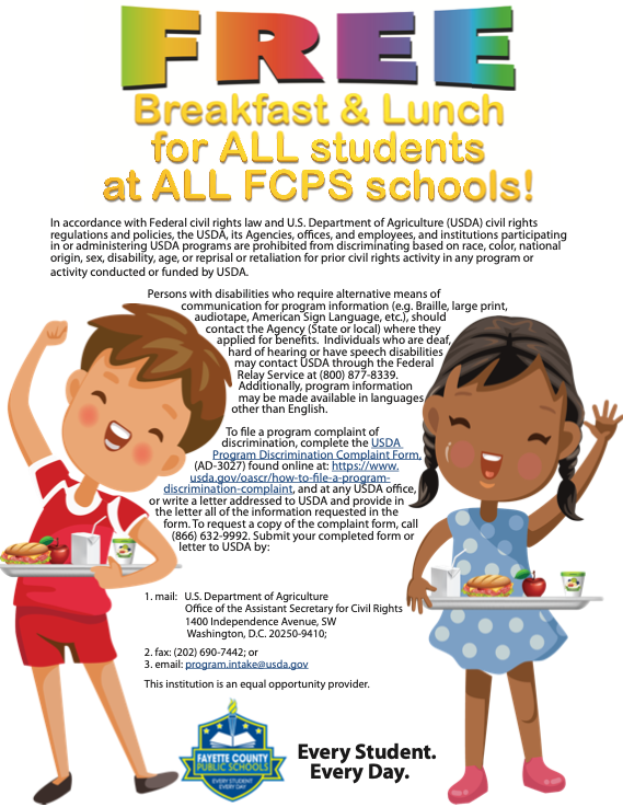 USDA Statement – Food Services – Fayette County Public Schools