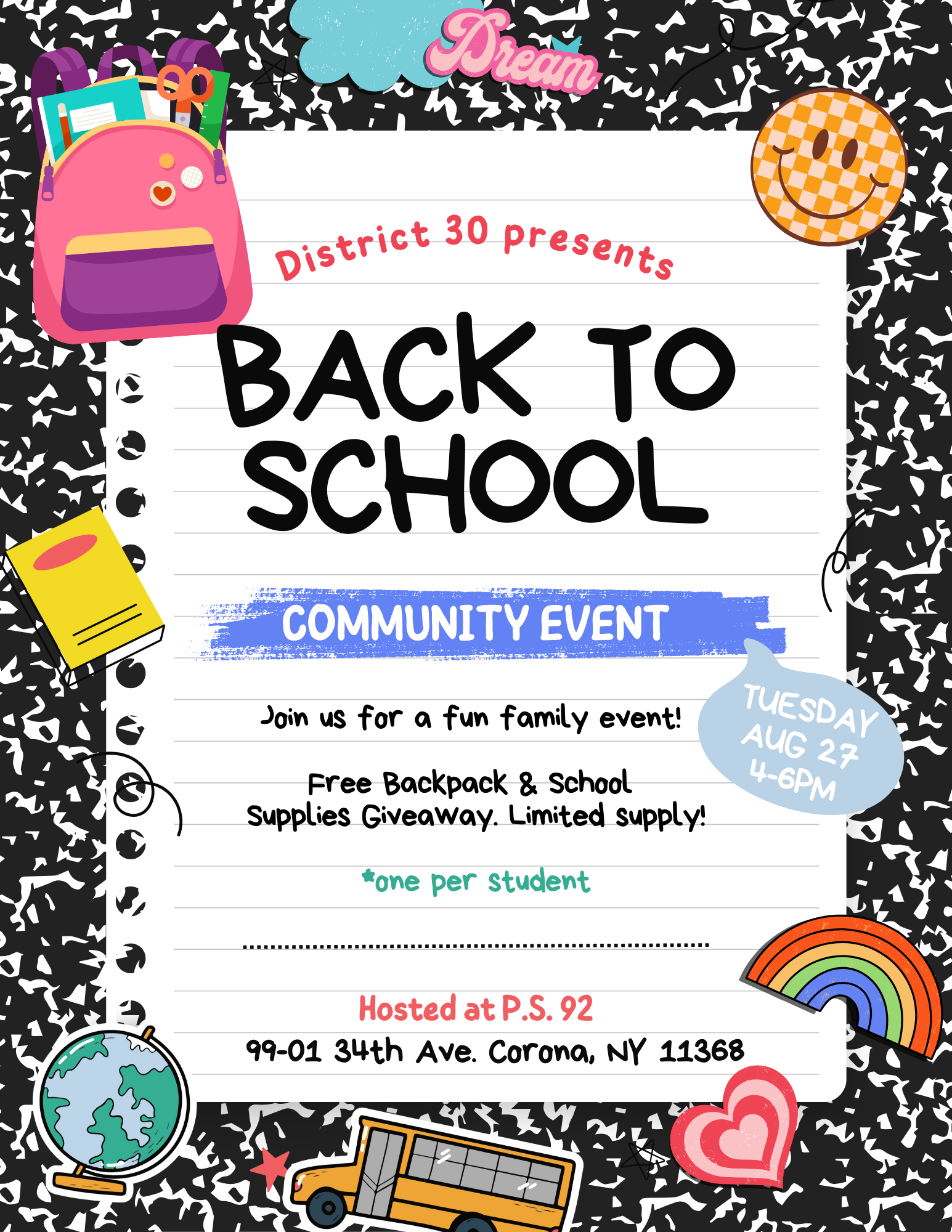 District-Wide Back to School Community Event | PS2Q The Alfred Zimberg ...