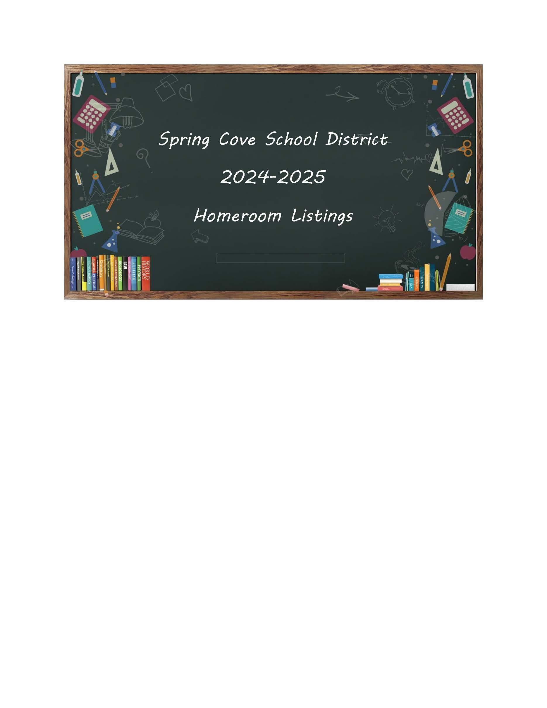 Spring Cove 2024-2025 Homeroom Assignments Available | Spring Cove SD