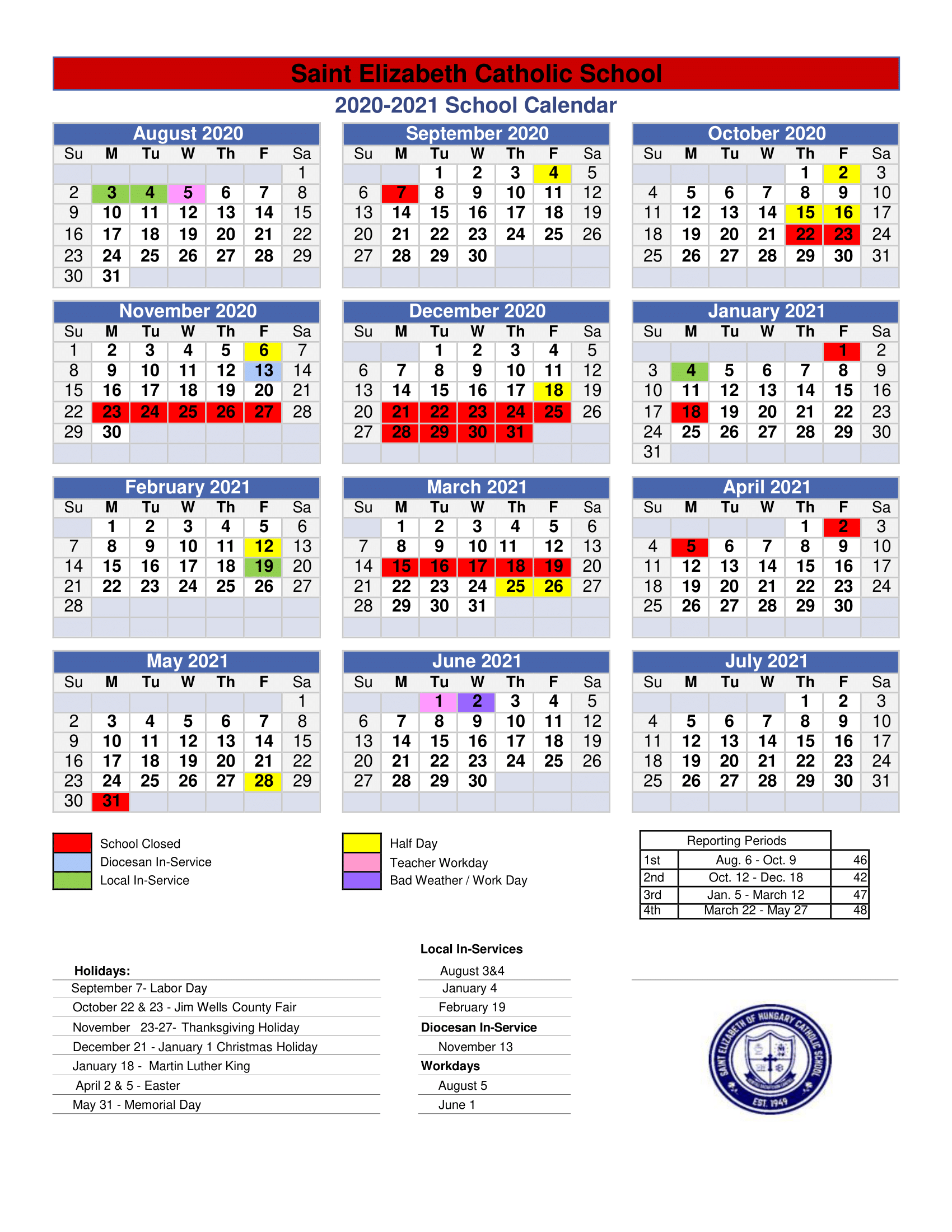 Goucher Academic Calendar 2022 Minimalist Blank Printable