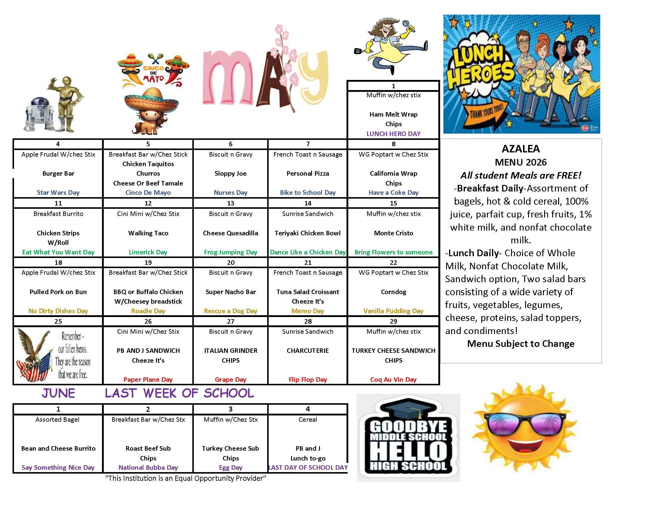 Daily Menus - Parent and Student Resources - Brookings-Harbor School ...