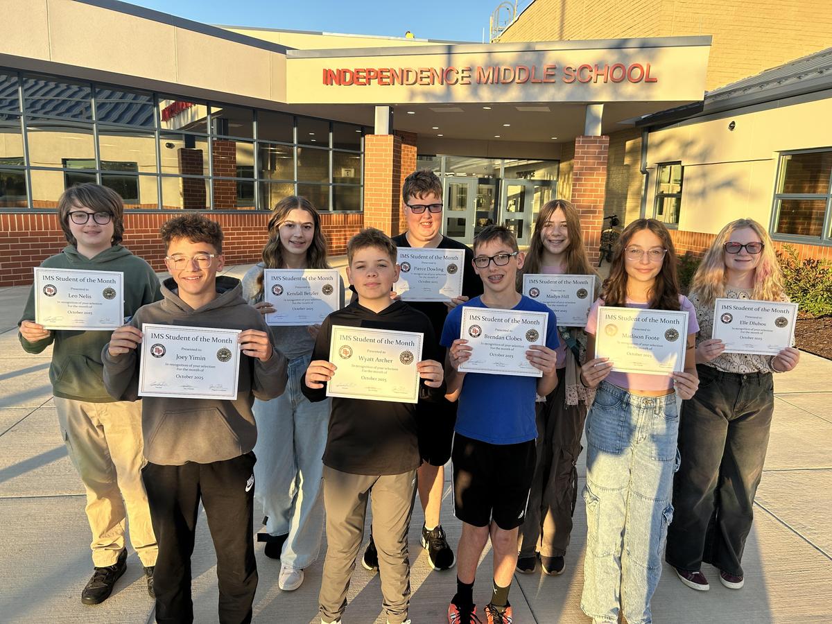 Independence Middle School Announces Its October Students of the Month ...