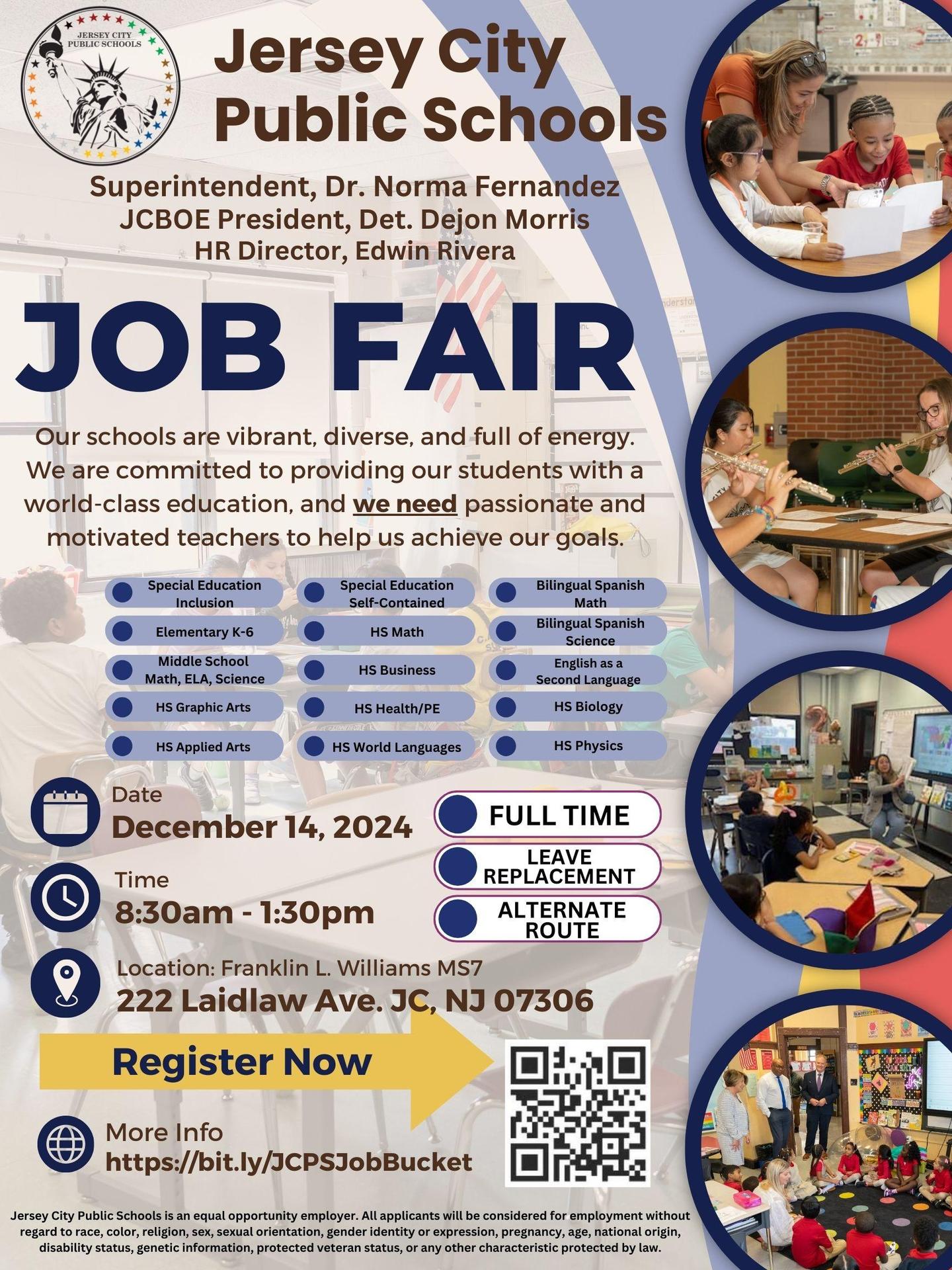 Job Fair Announcement – Human Resources – Jersey City Public Schools