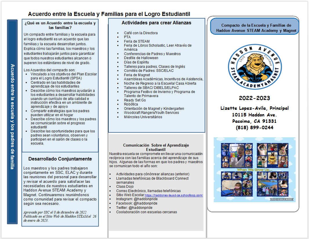 School-Family Compact – Parents – Haddon Avenue STEAM Academy & Magnet