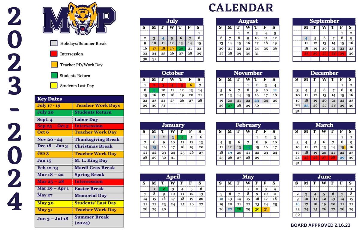 2023 2024 School Year Calendar Escatawpa Upper Elementary School