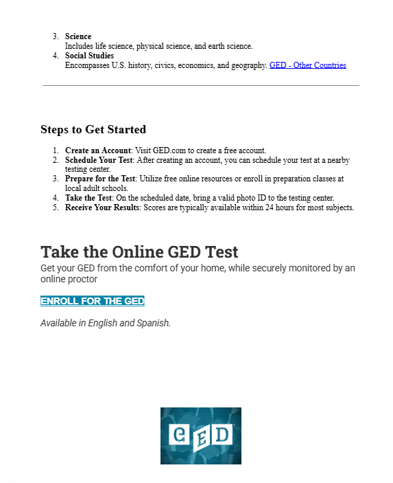 Adult Basic Education/GED/HiSET – Academics – Inglewood Continuation ...