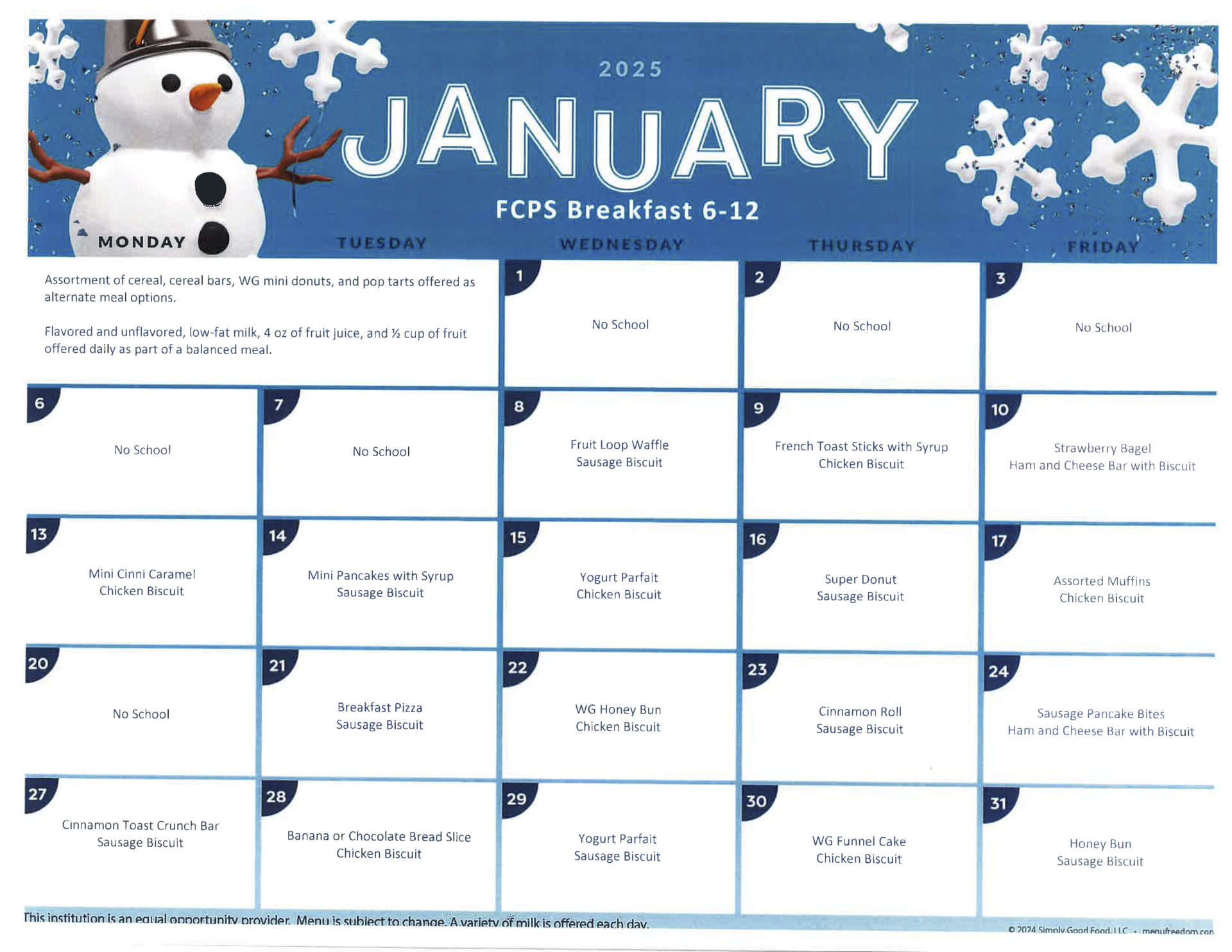 Cafeteria Menus – Parent & Student Info – Fayette County Public Schools