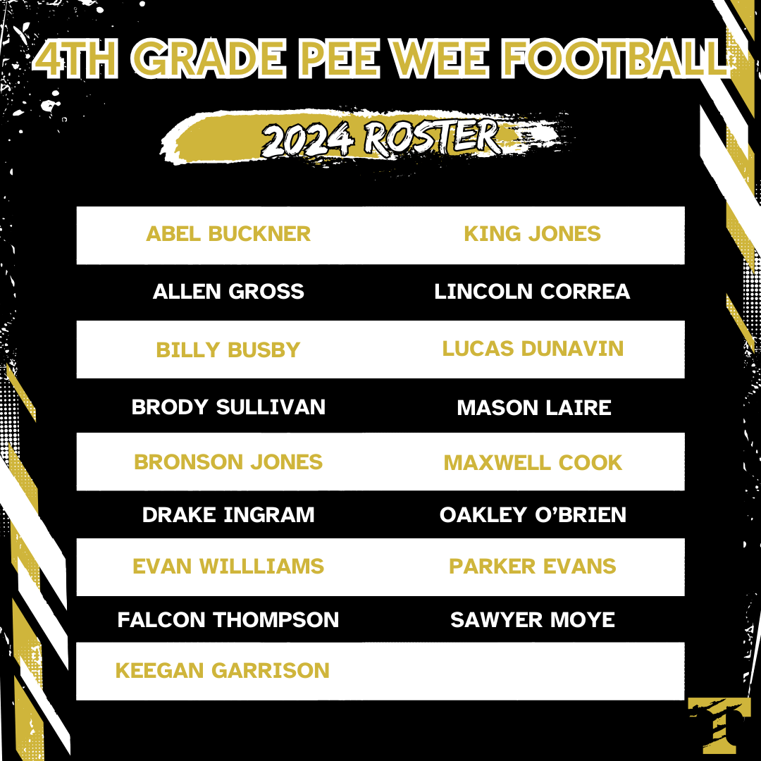 Pee Wee Wildcat Football Roster – Rosters – Trumann School District