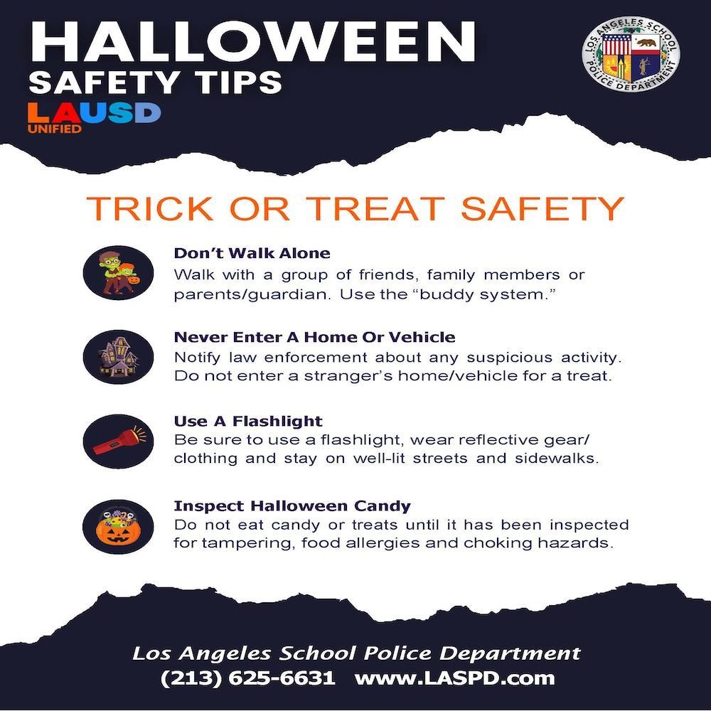 Trick Or Treat Halloween Safety Tips Miles Avenue Elementary Trick Or Treat Halloween Safety Tips Miles Avenue Elementary