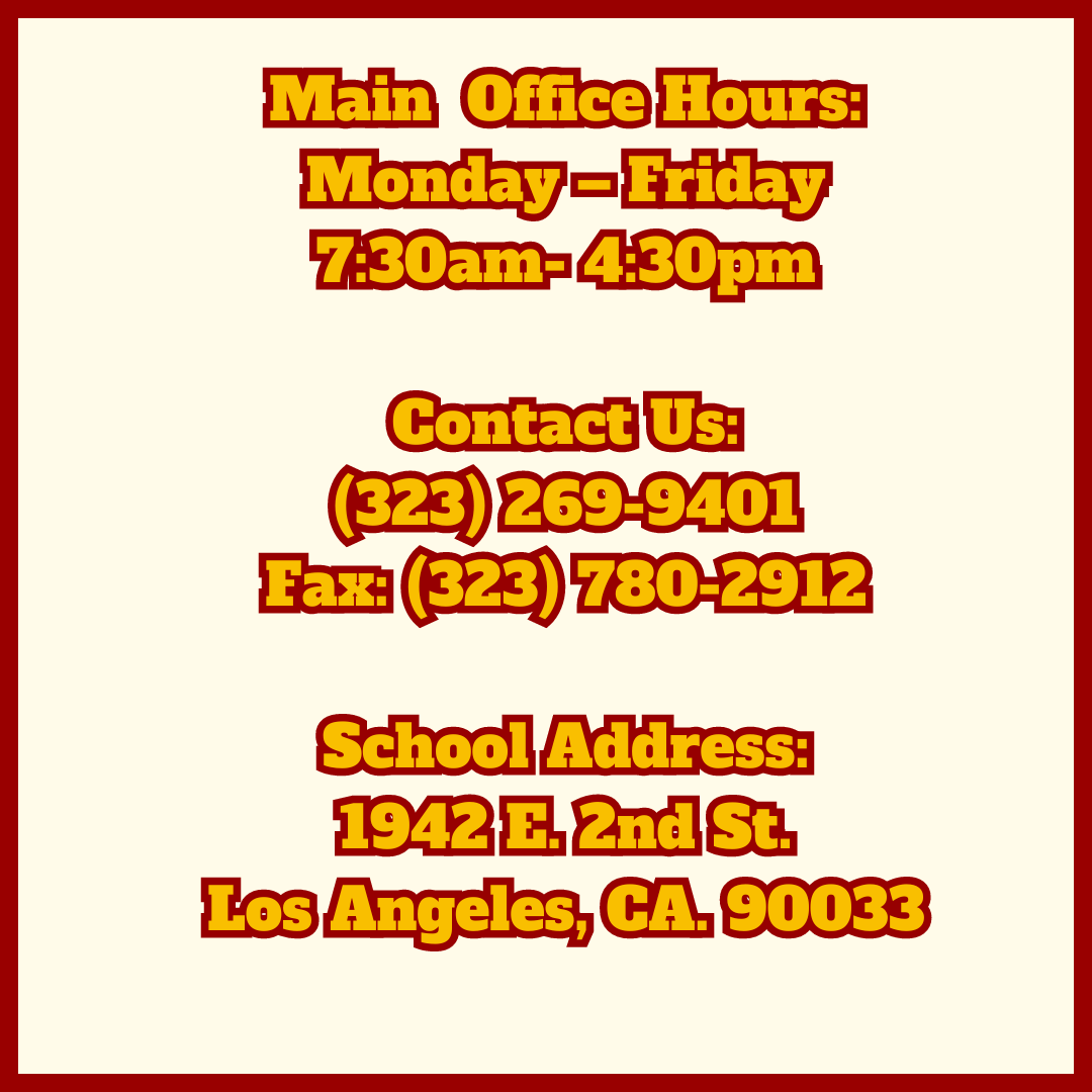Main Office – Contact Us – 2nd Street Elementary