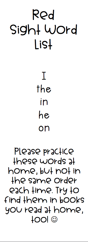 Sight Word Lists – Taylor Mills – John Colemon Elementary School