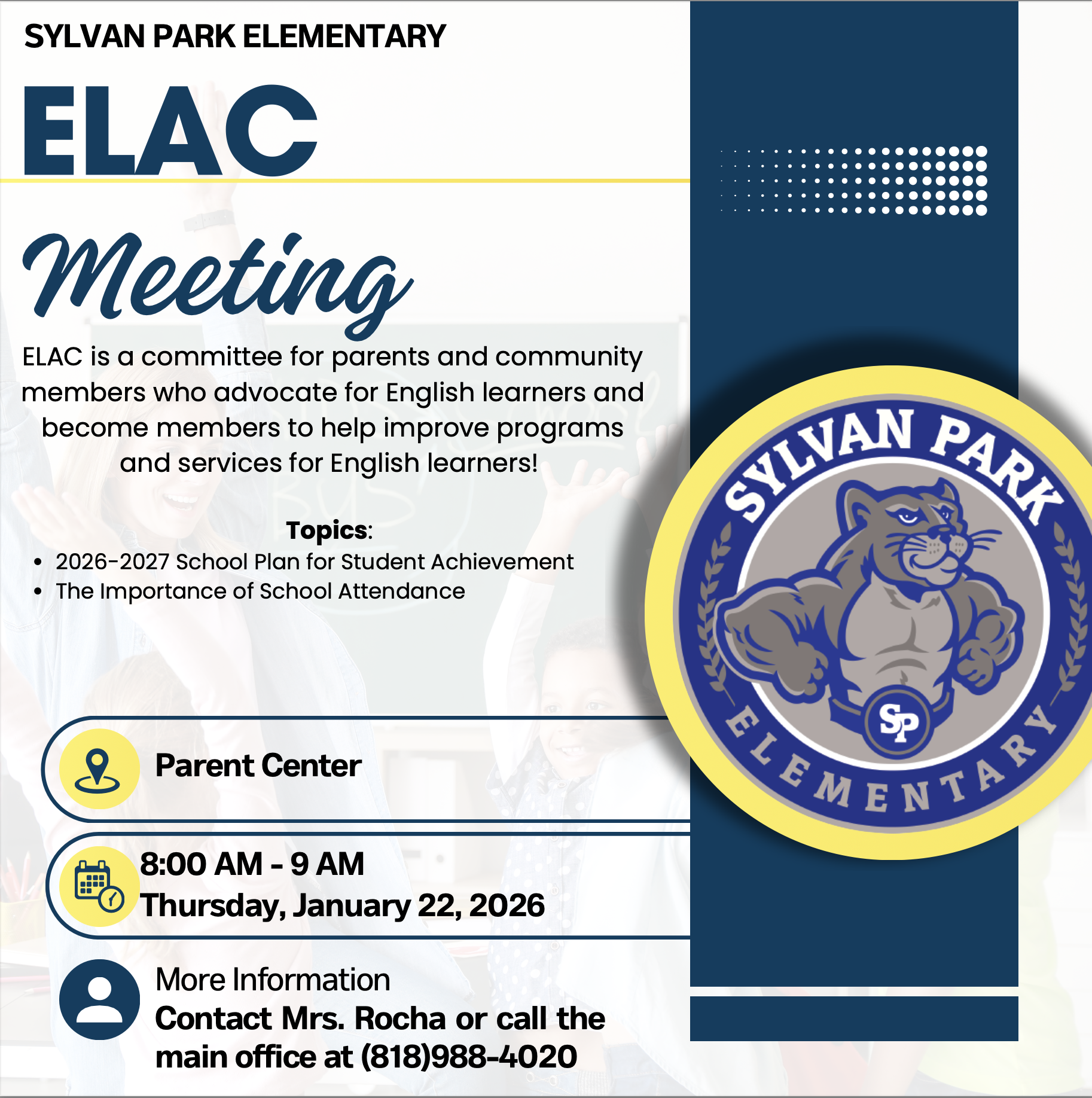 ELAC Meeting/ Reunión de ELAC | Sylvan Park Elementary