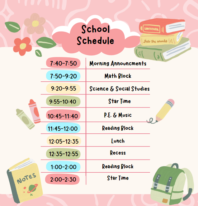 Class Schedule – Aspen Legg – San Jacinto Elementary