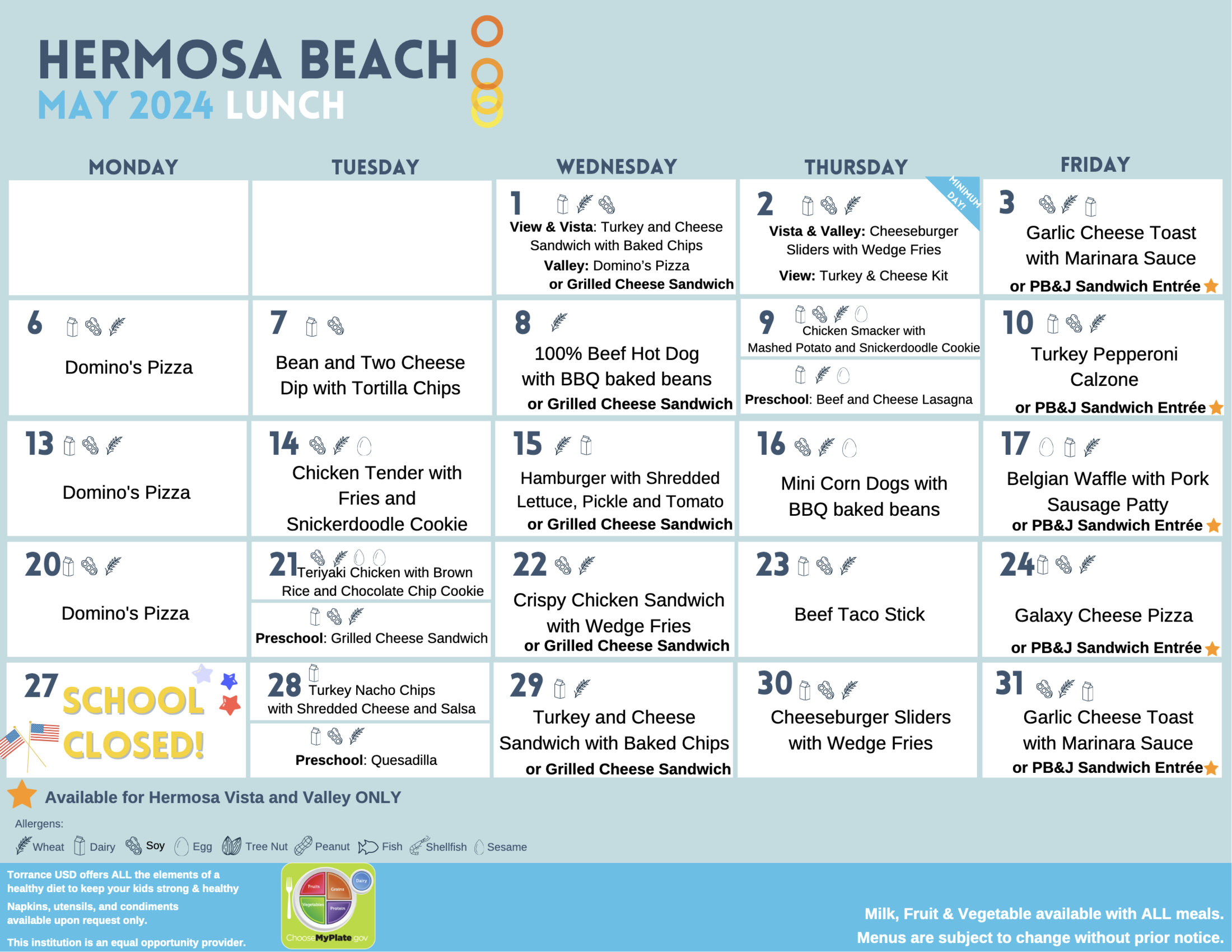 Menus – Food Services – Hermosa Beach City School District