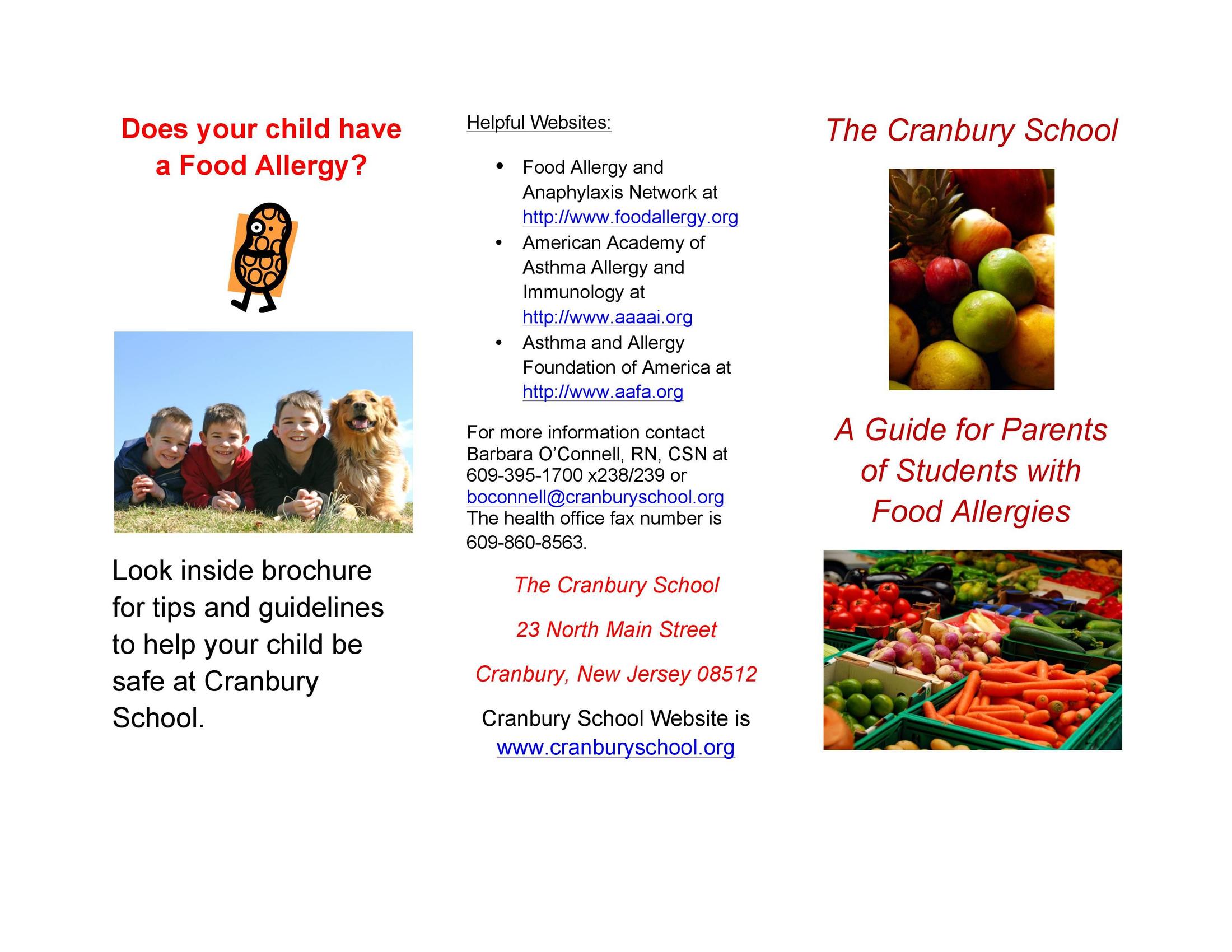 Allergies in School – Mrs. Jillison Brophy – Cranbury School District