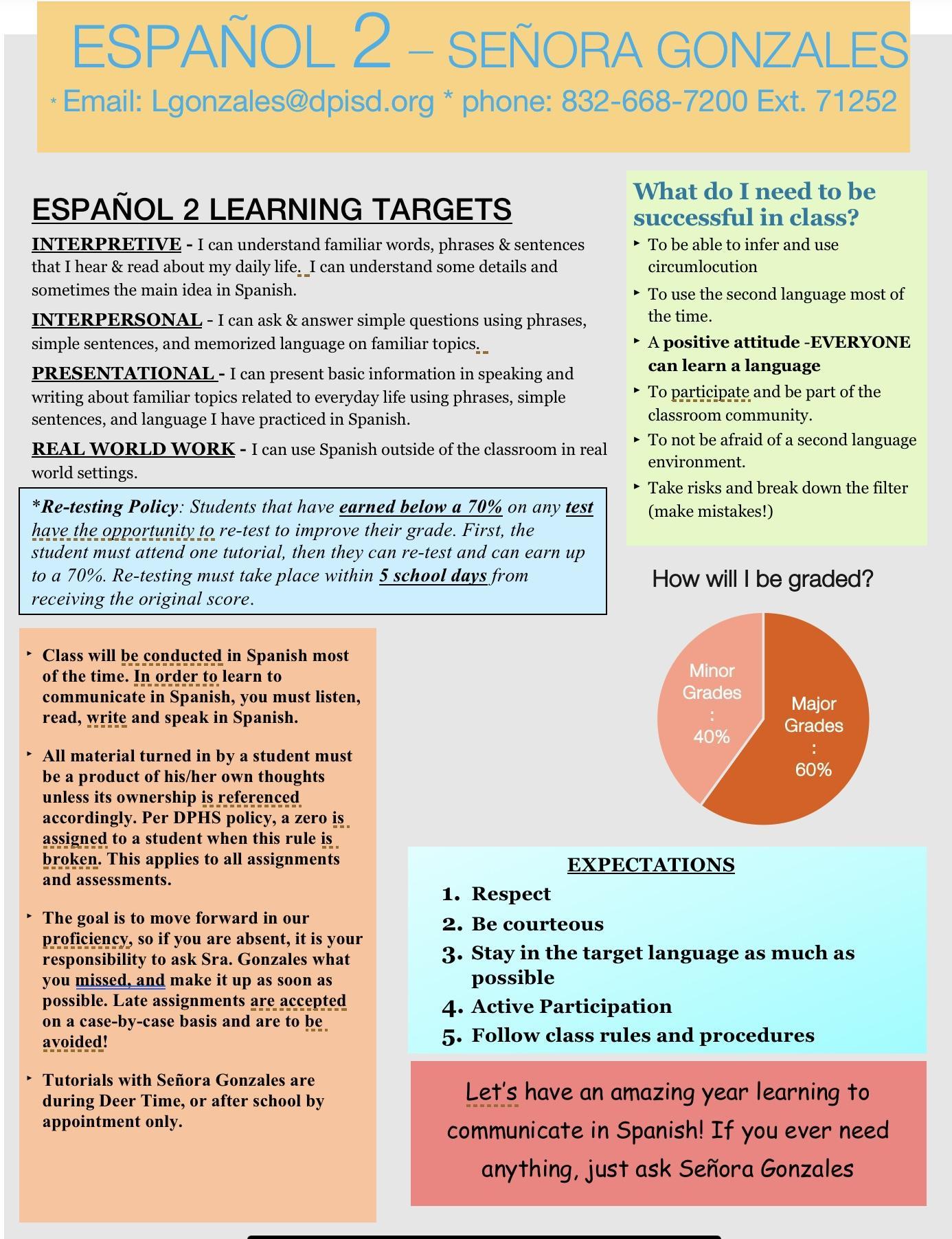 Spanish 2 Flex Syllabus and At a Glance – Ligeia Gonzales – Deer Park ...