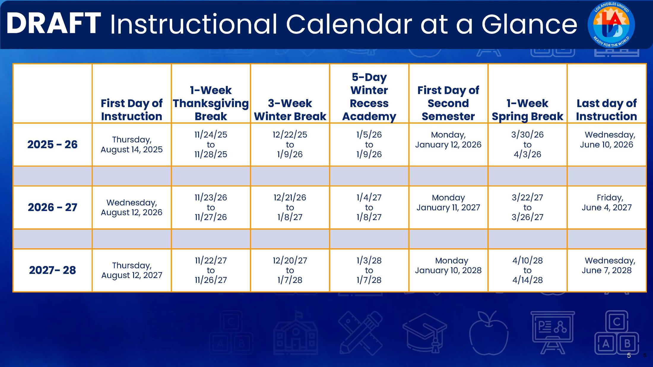 Instructional Calendars 2025-2026 – Our School – Calvert Charter for ...