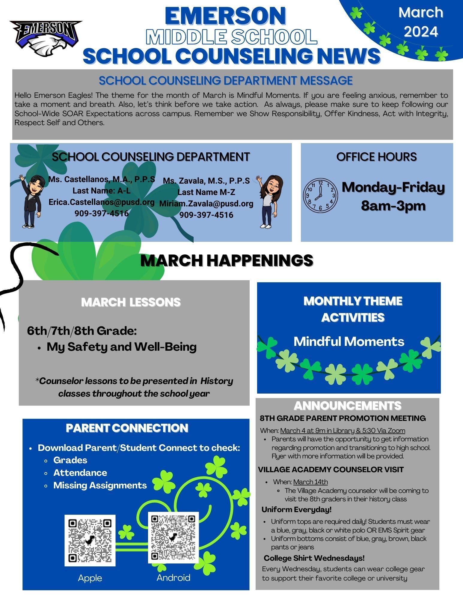 Counselor Monthly Newsletters – Counselors – Emerson Middle School