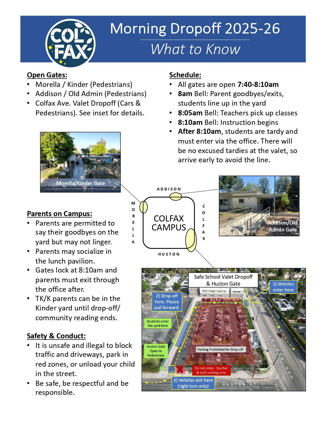 Safe Drop Off & Pick Up Procedures – School – Colfax Charter Elementary