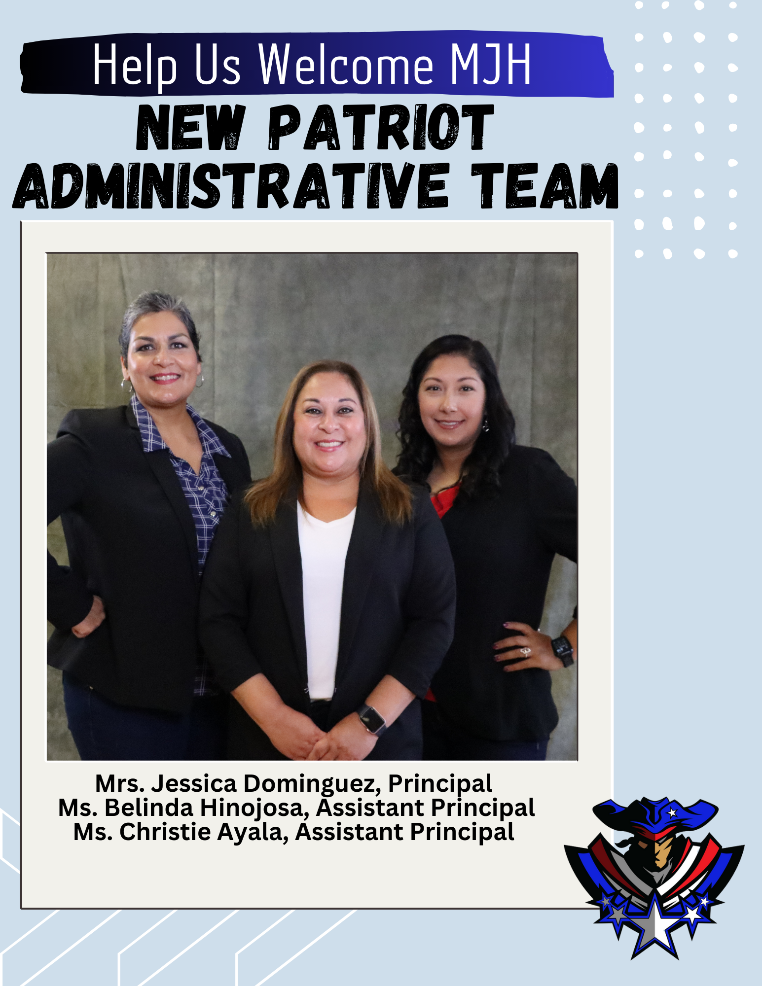 MJHS Welcome New Administrations Team | Mission Jr. High School