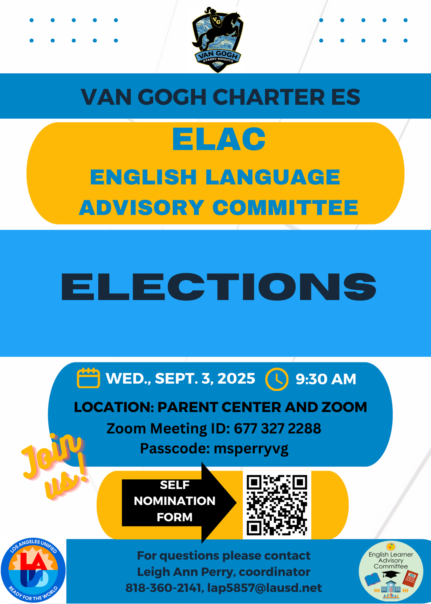 School Site Council/ELAC – For Parents – Van Gogh Charter