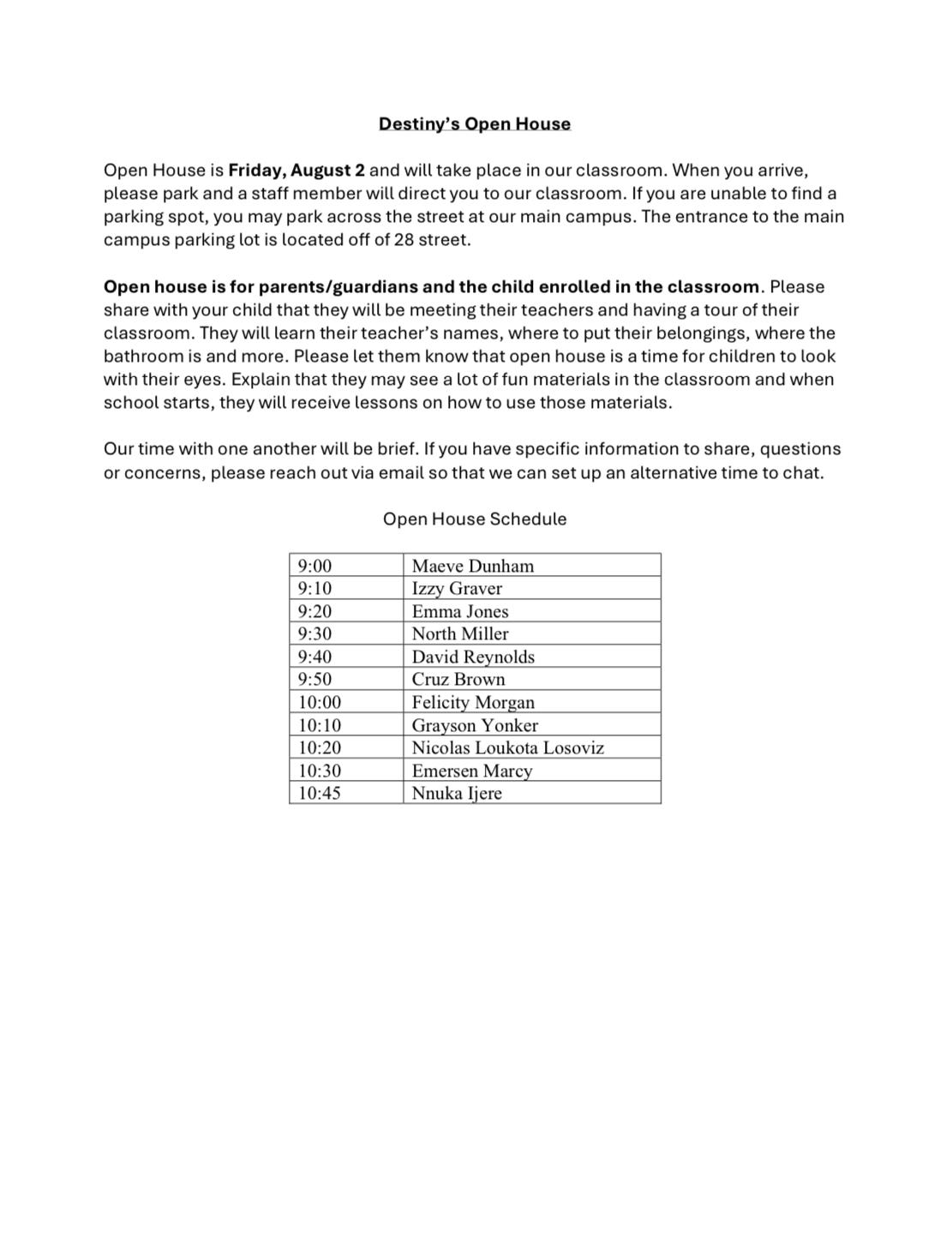 Back to School 24-25 – Destiny Benjamin – Villa Montessori School