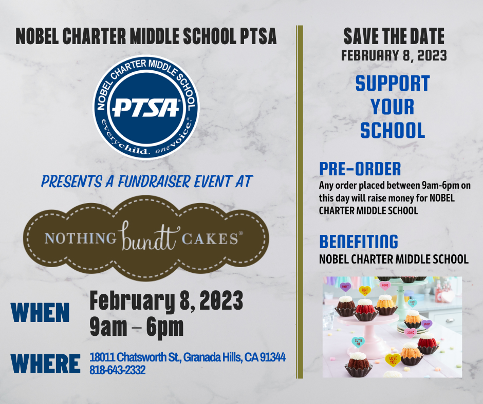 Nothing Bundt Cake - PTSA Fundraiser | Nobel Middle School