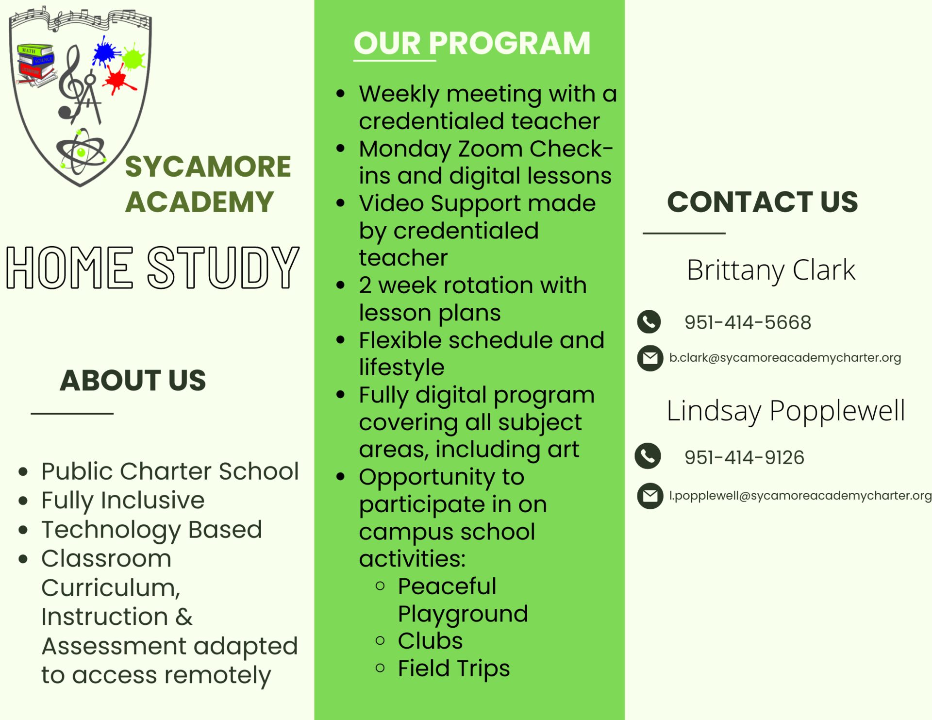 Home Study Program HOMESTUDY Sycamore Academy Of Science And 