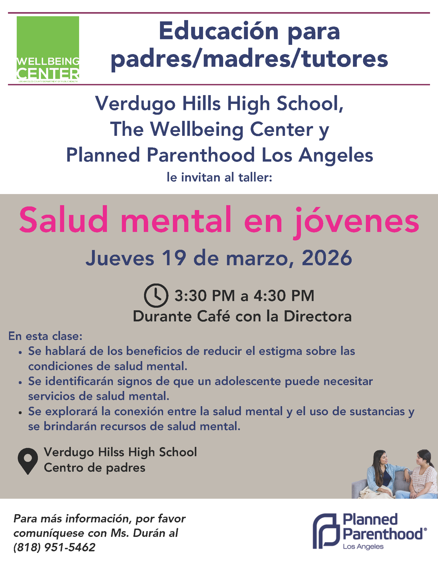 Parent Center – Parent Center – Verdugo Hills High School