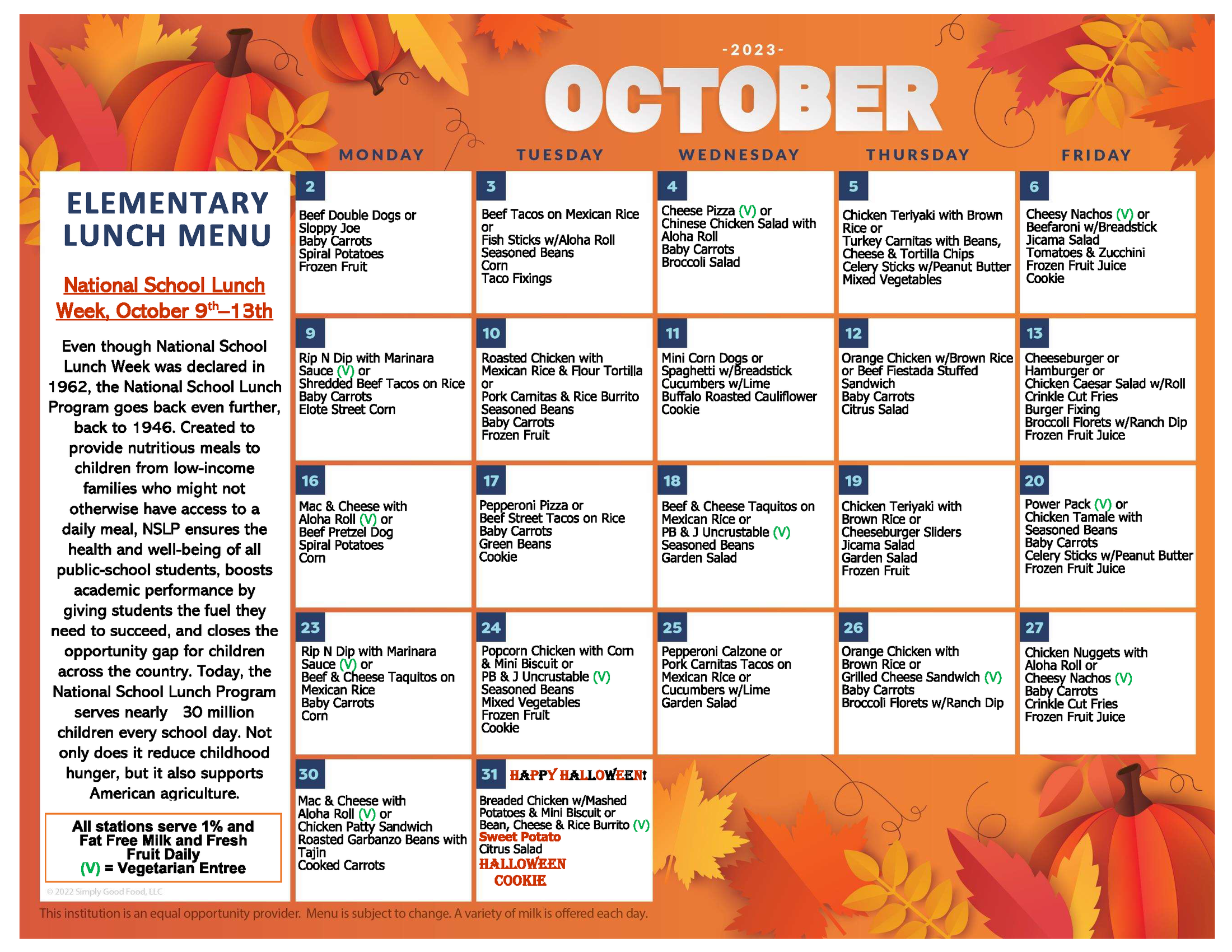 Menus – Nutrition Services – Montebello Unified School District