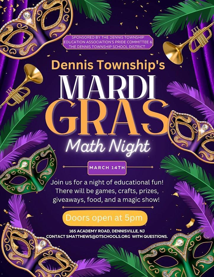 Mardi Gras Math Night | Dennis Township School District